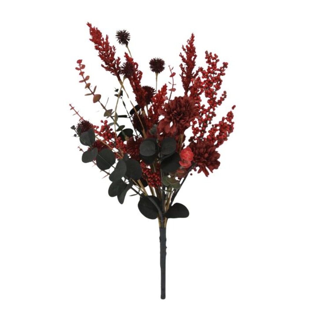 19" Artificial Red Fall/halloween Mum and Berry Bush – Autumn Floral ...