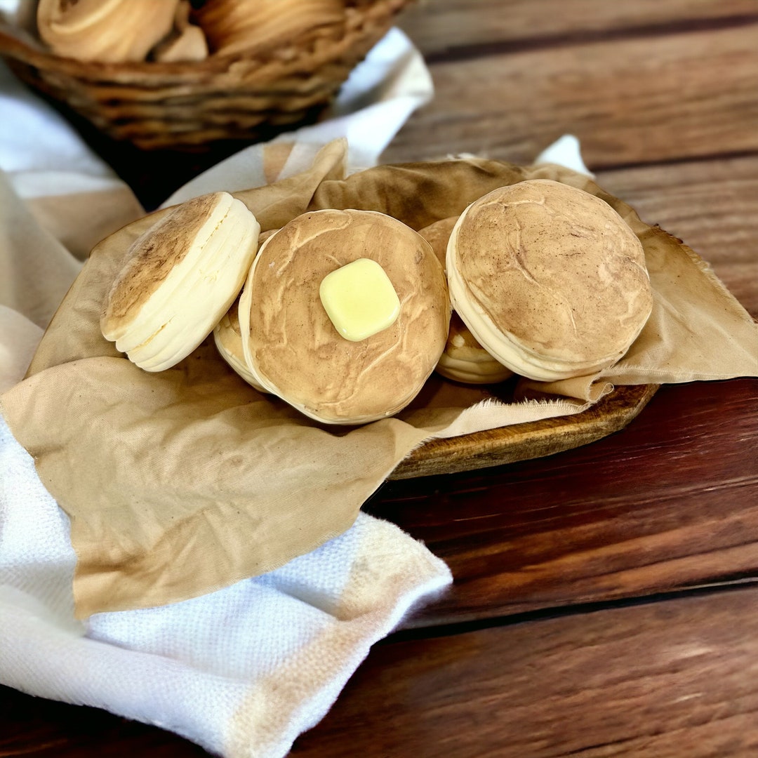 Rustic Faux Biscuit Dough Bowl Display, Primitive Kitchen Decor, Fixed ...