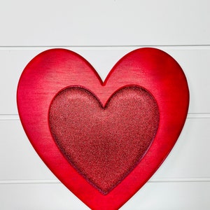 Md078524-12"hx12"l Metal Embossed Glitter Heart Sign-red,valentine's ...