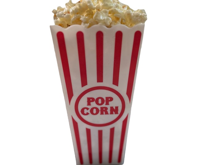 Classic 8-inch Faux Popcorn Box Prop for Movie Room Decor, Non-edible ...