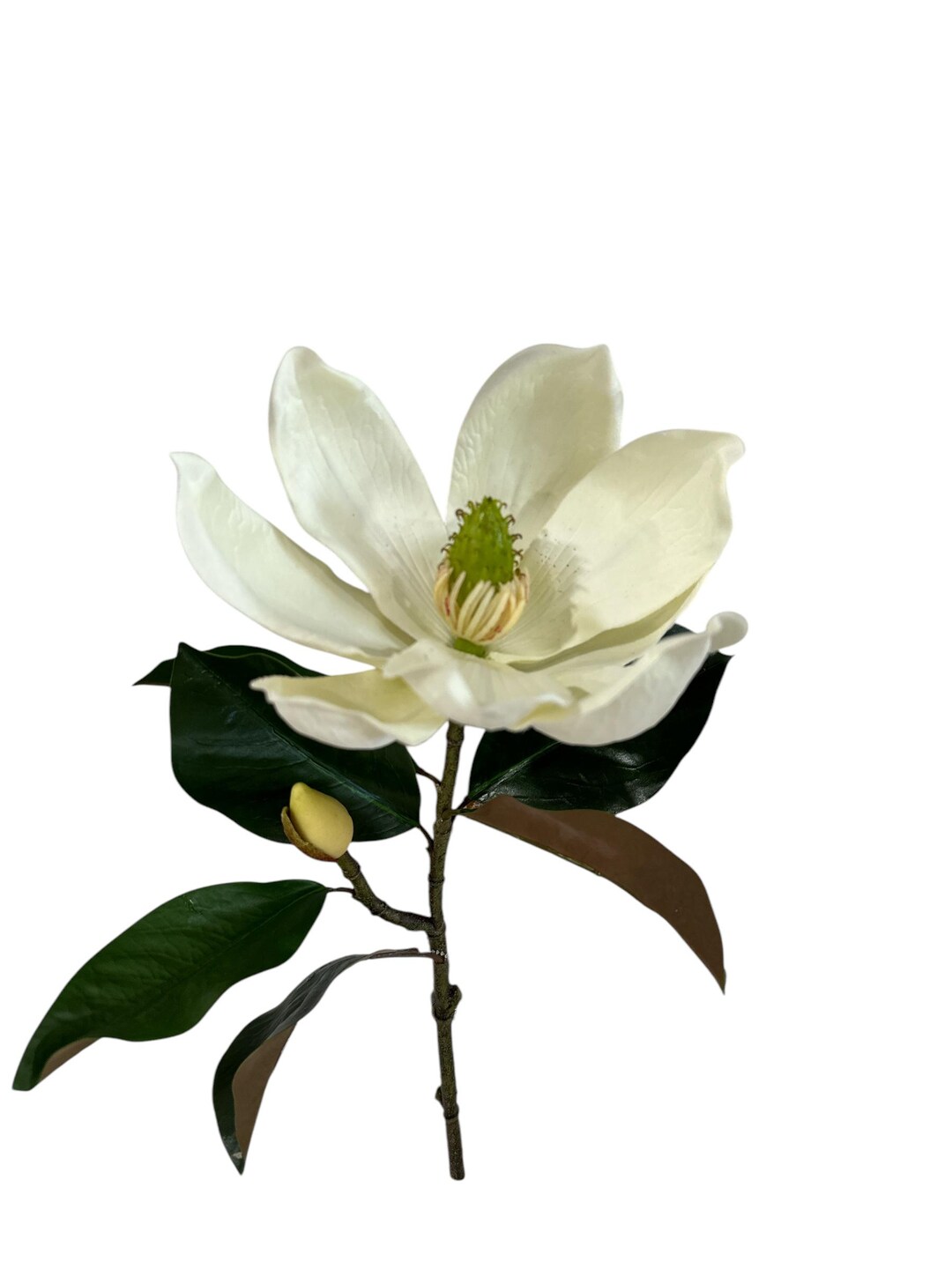 30" Artificial Magnolia Flower Stem in Cream White I Faux Floral Stem ...