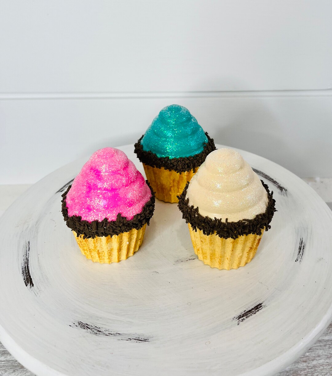 Set of 3 Faux Mini Cupcakes,fake Plaster Cup Cakes,mini Cupcakes,tiered ...