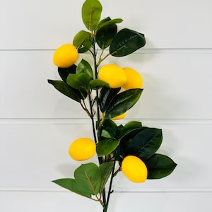 Vibrant 27" Artificial Lemon Stem for Bright and Refreshing Decor ...