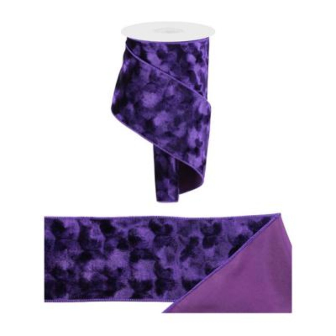 4"x10yd Plus Pressed Velvet Wired Ribbon - Rich Purple Velvet Craft ...