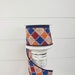 2.5"x10yd Fall Stitch Check Wired Ribbon-burgundy/blue/orange/natural ...