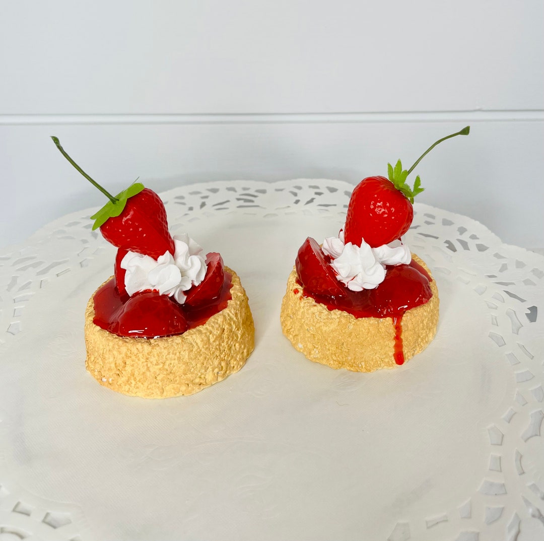 Fake Strawberry Shortcake,fake Desserts,fake Cake,tiered Tray Decor ...