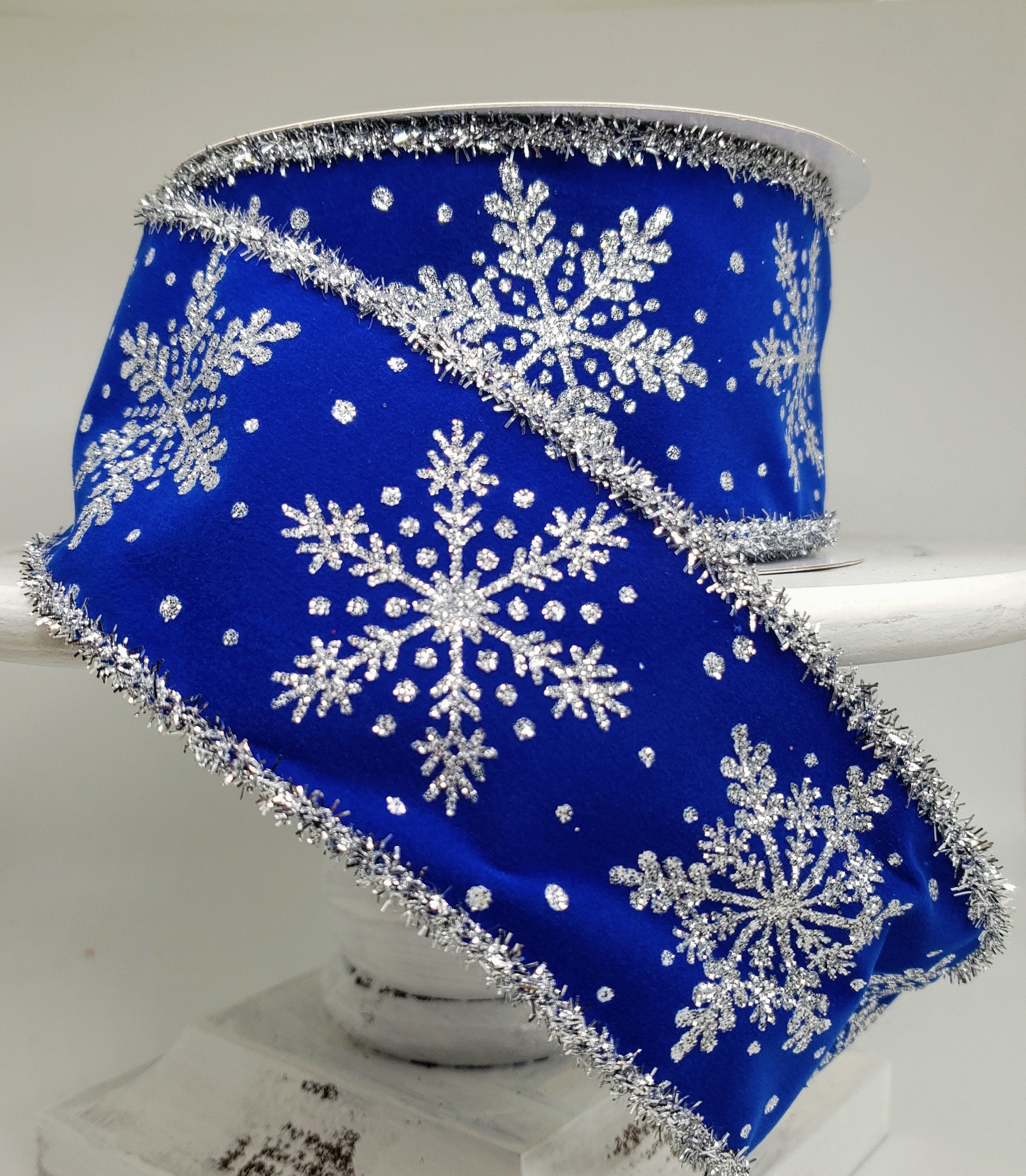 Blue And Silver Snowflake Ribbon