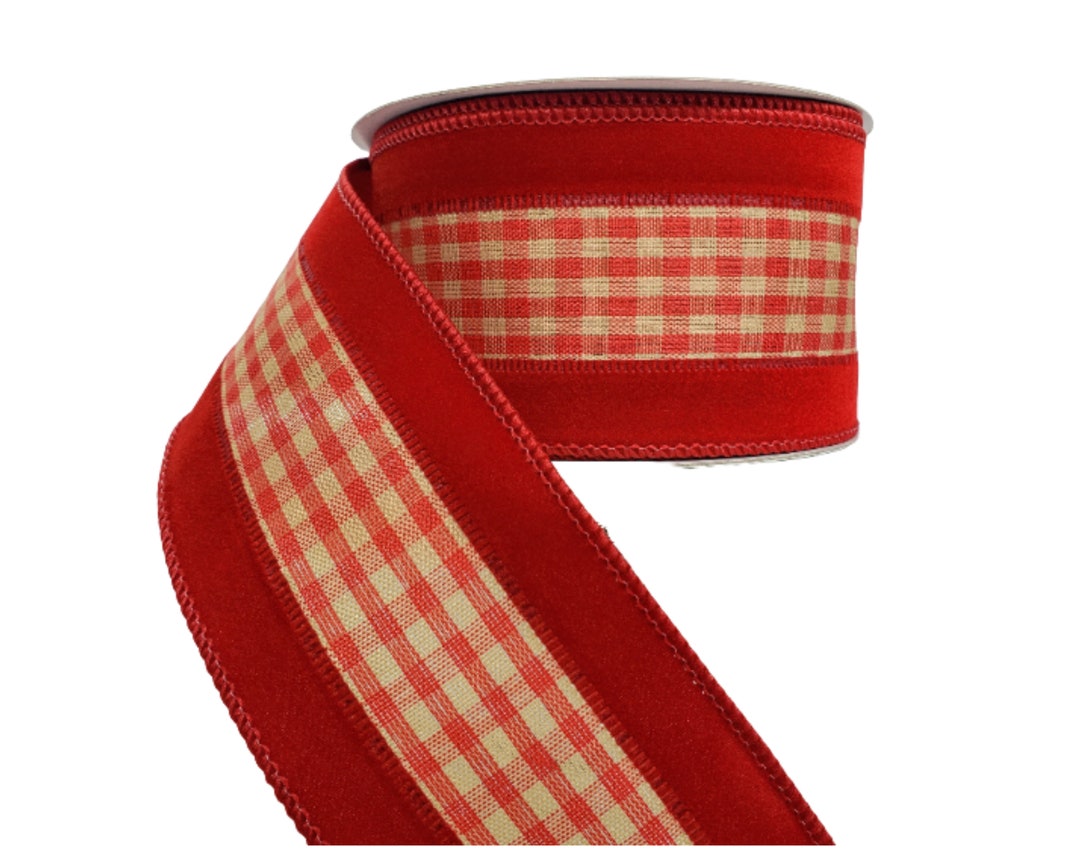 Holden Wired Edge Brick Red Ribbon,red Velvet Ribbon,wired Ribbon ...