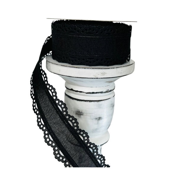 Black Lace Ribbon - Etsy