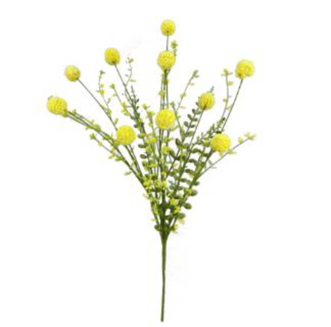 30'' Artificial Yellow Snowball Allium Bush - Vibrant Floral Stems for ...