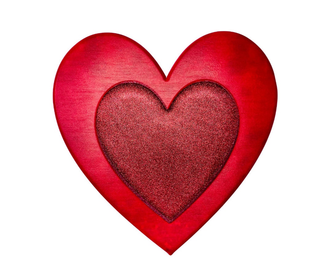 Md078524-12"hx12"l Metal Embossed Glitter Heart Sign-red,valentine's ...