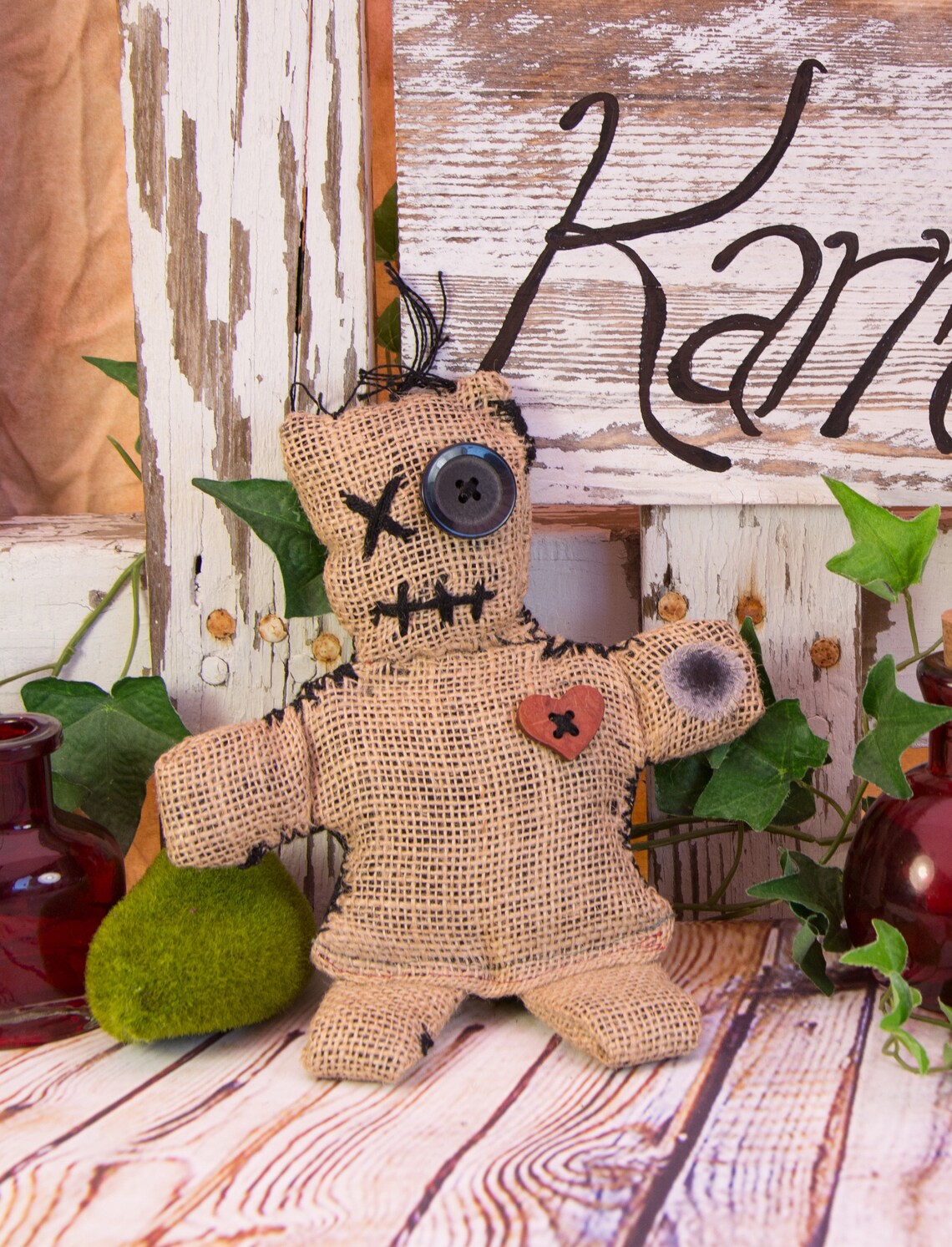 Creepy Cute Voodoo Doll Goth Horror Handsewn Burlap Voodoo | Etsy