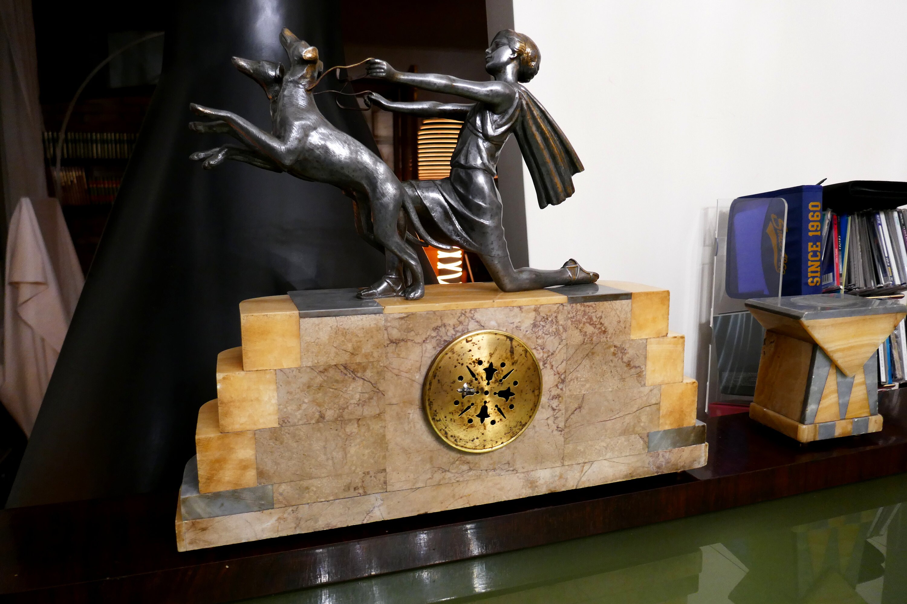 French Art Deco Marble Clock chiparus Grisard Dunhill Art Deco Clock ...