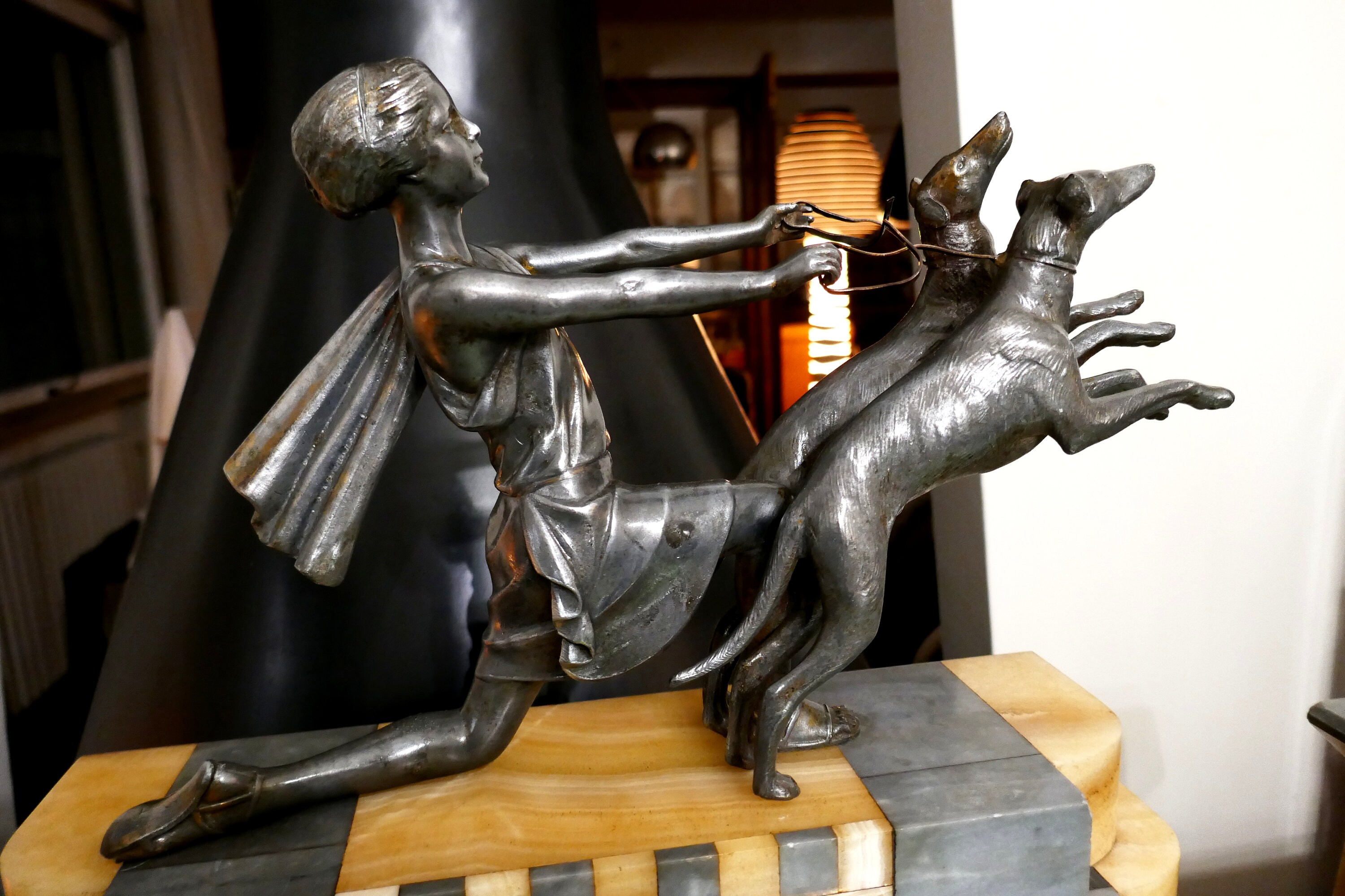 French Art Deco Marble Clock (chiparus Grisard Dunhill Art Deco Clock ...