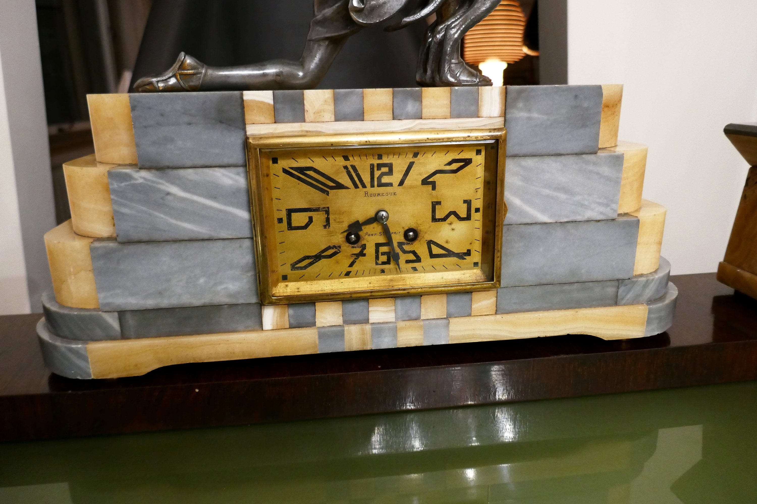 French Art Deco Marble Clock (chiparus Grisard Dunhill Art Deco Clock ...