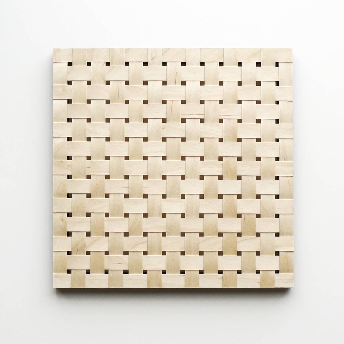 Wooden Wall Panel SQUARE- Oak, American Walnut, Plywood, Hand Braided ...