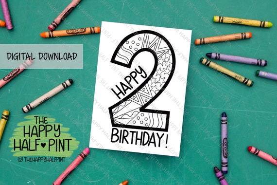 Printable 2nd Birthday Card | Etsy