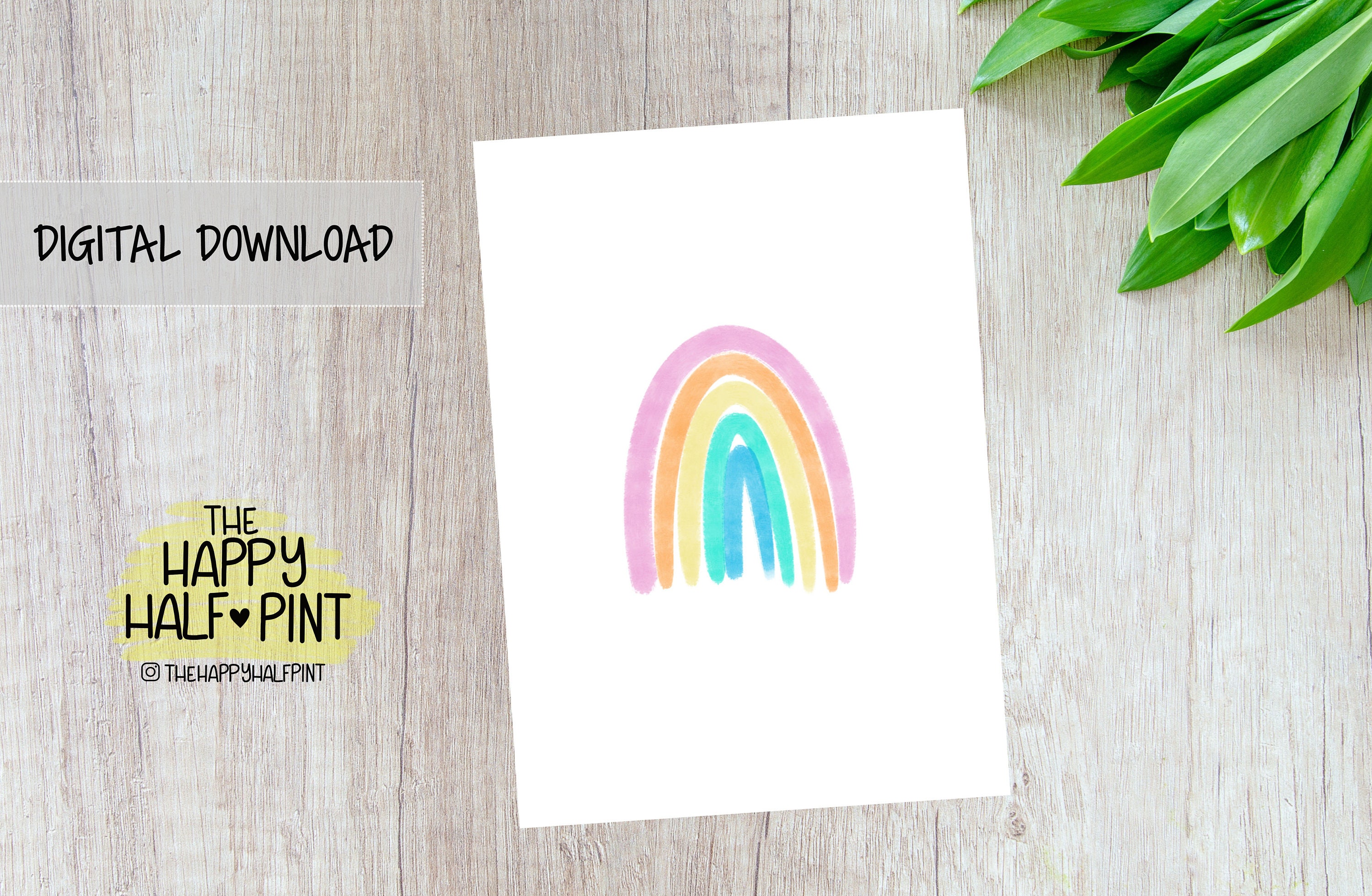 Rainbow Printable Card - Etsy