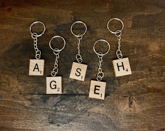 Personalized Scrabble Tile Keychain – Customizable Name Charm - Etsy