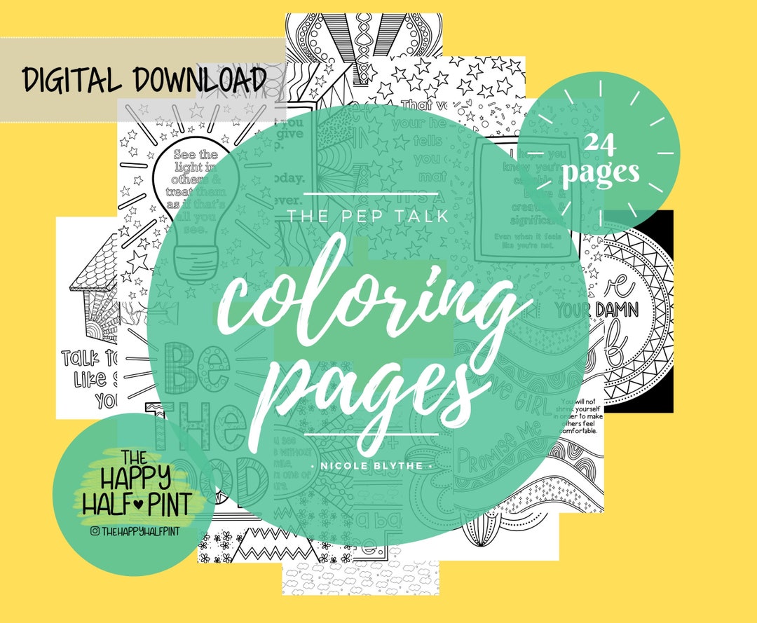 The Pep Talk Coloring Book/digital/instant Download - Etsy