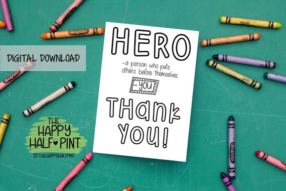 Hero Printable Card | Etsy