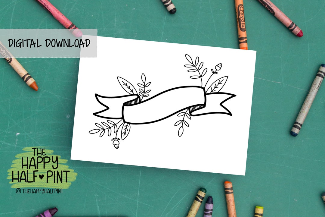 Blank Banner Printable Card - Etsy