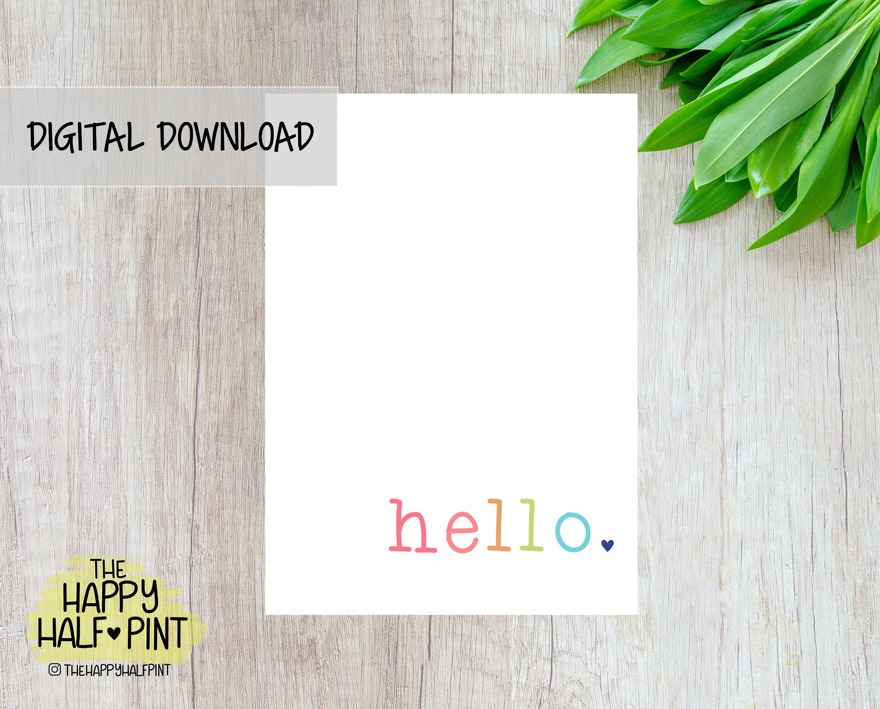 Hello Printable Card - Etsy