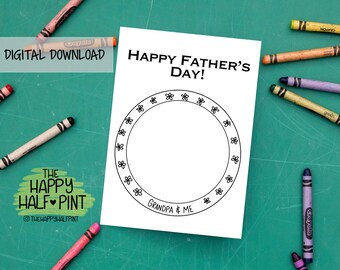 All About Grandpa Gift for Father's Day / Printable Coloring Card for ...