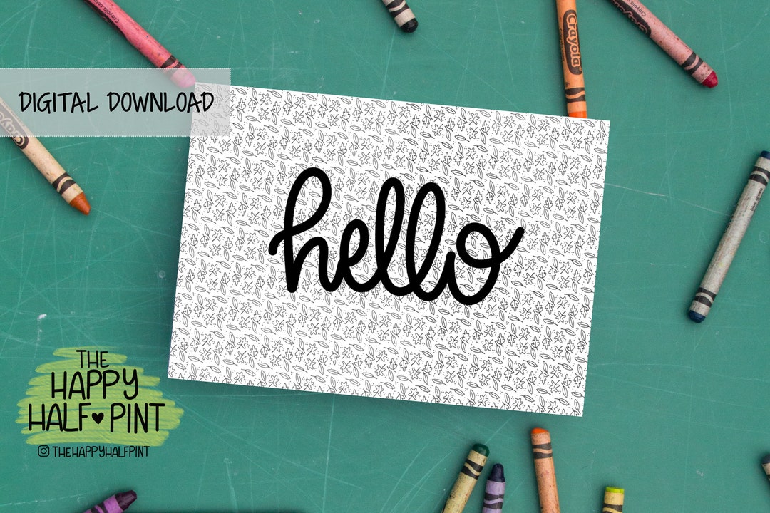 Hello Printable Card - Etsy