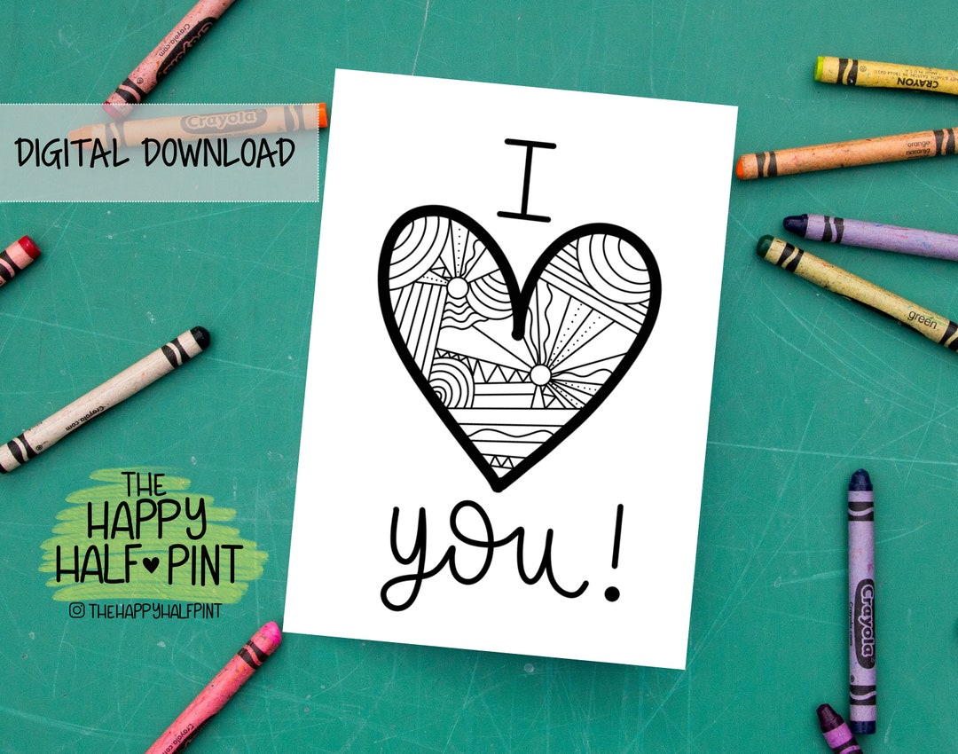 I Love You Printable Card - Etsy