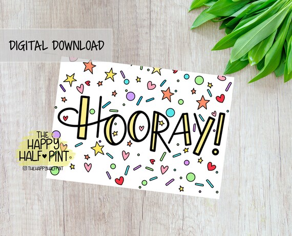 Hooray Printable Card - Etsy Canada