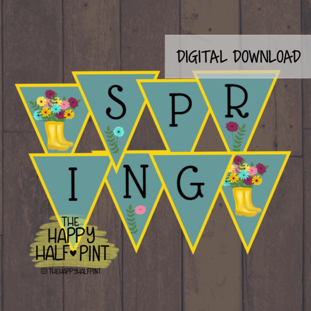 Spring Banner printable - Etsy