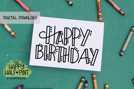 Happy Birthday Printable Card | Etsy