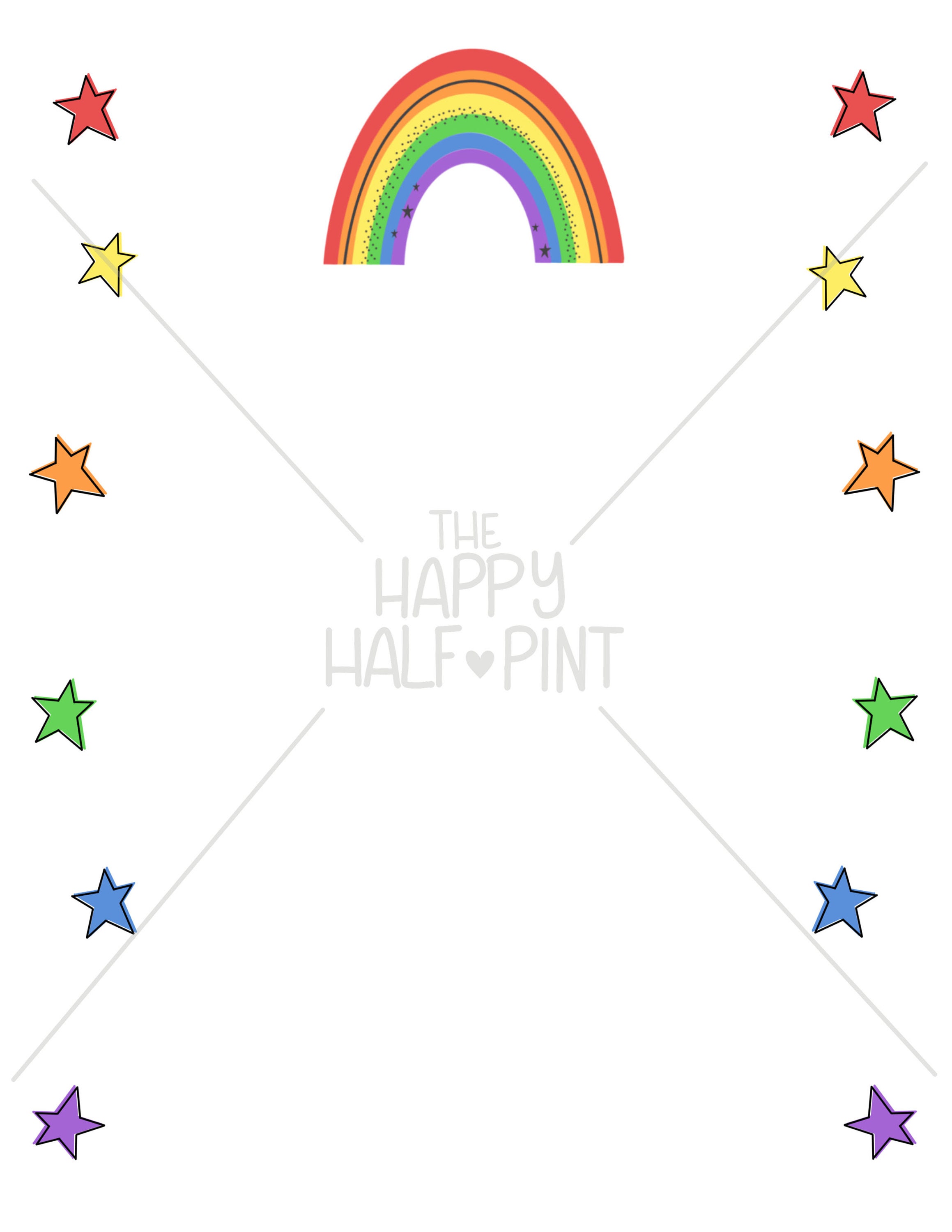 Rainbow & Stars Stationary (printable) - Etsy