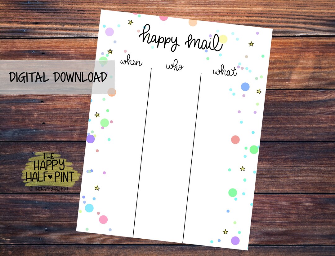 Happy Mail List (printable) - Etsy