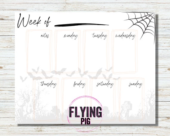 Halloween Themed Weekly Planner Weekly Planner Printable - Etsy