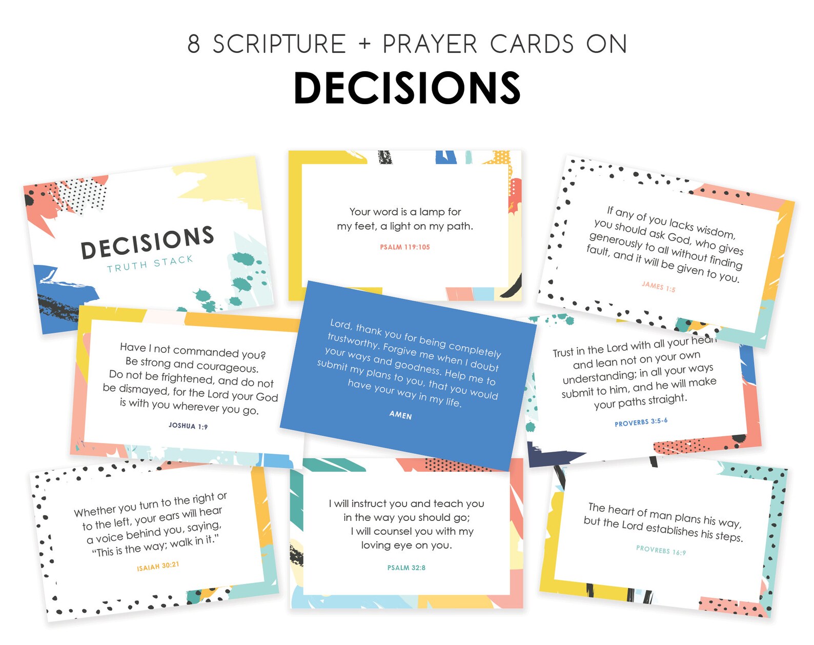 Decisions Bible Memory Verse Cards Printable Scripture Memory Cards ...