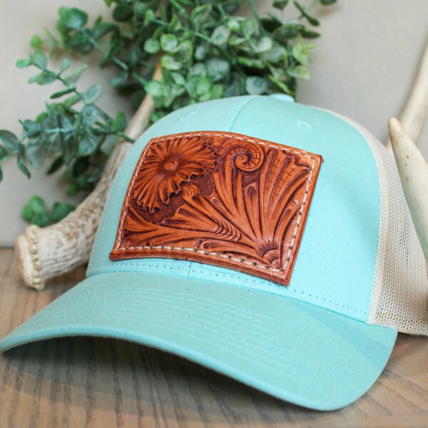 Tooled Leather Hat - Etsy