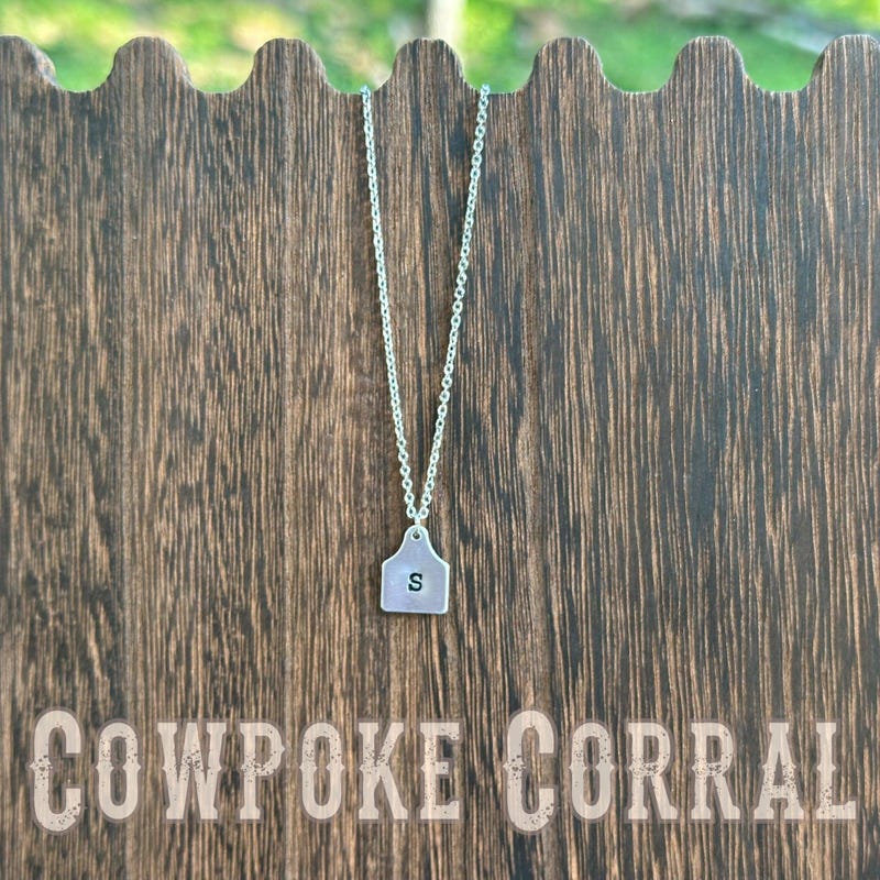 Cow Tag Necklace - Etsy