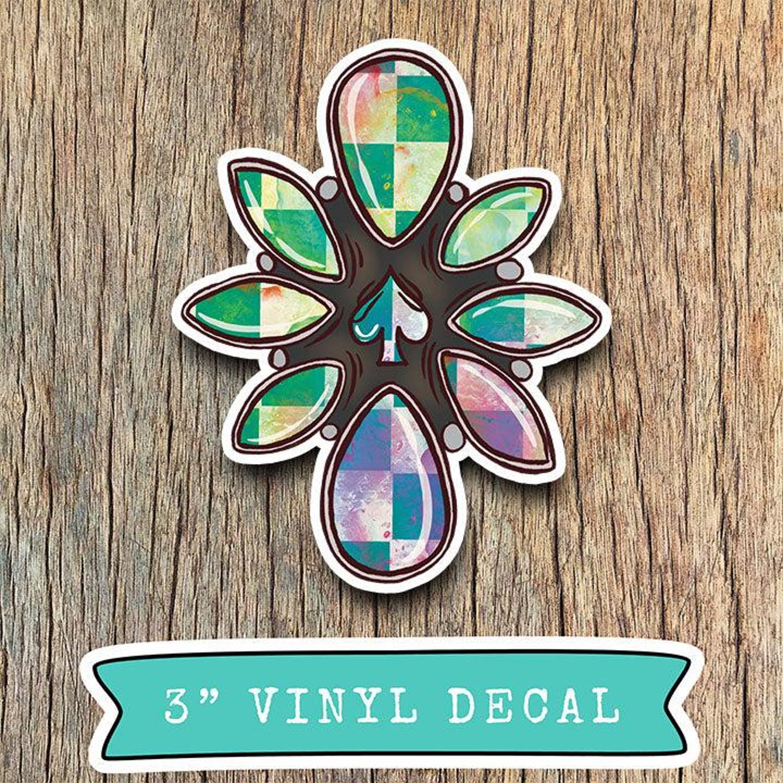 Colorful Checkered Jewel Vinyl Decal Sticker - Etsy