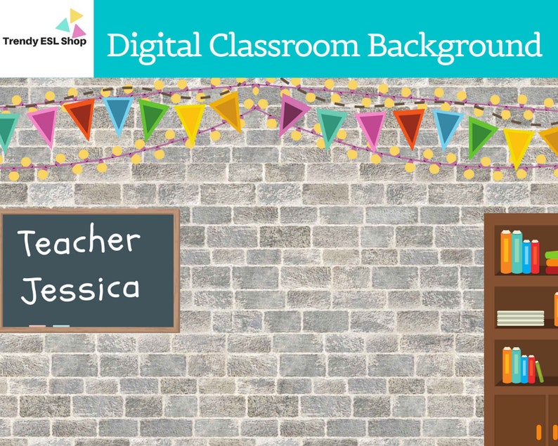 Digital Custom Classroom Background Online Teaching - Etsy
