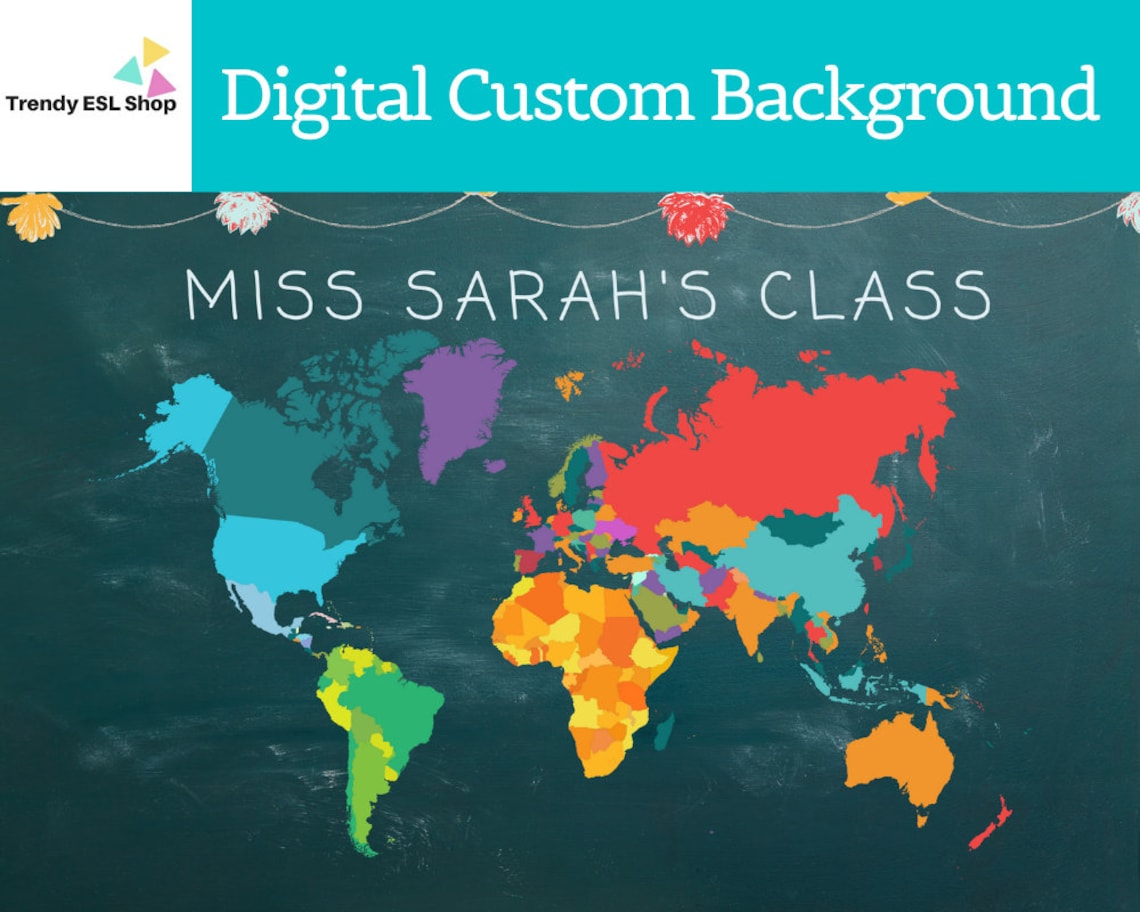 Digital Custom Classroom Background Online Teaching | Etsy