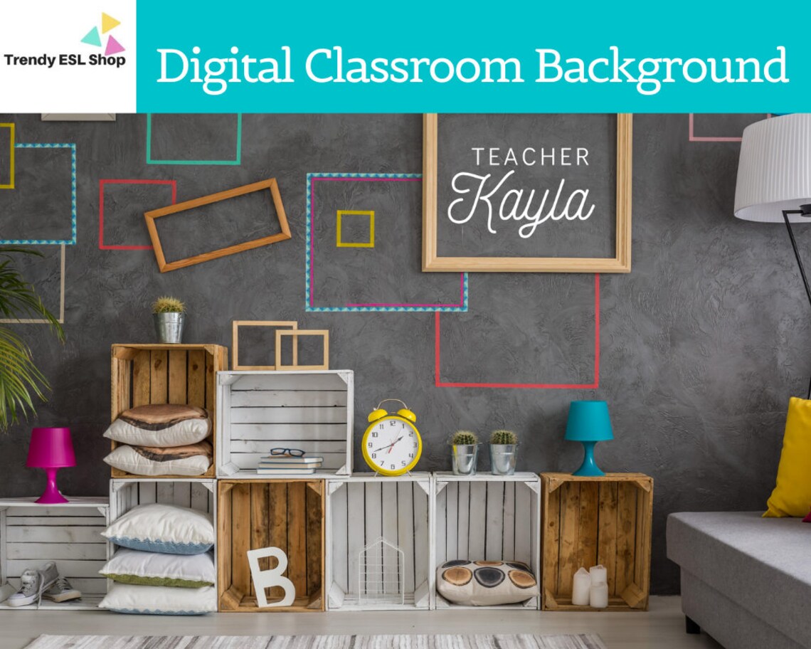 Digital Custom Classroom Background | Online Teaching Background ...