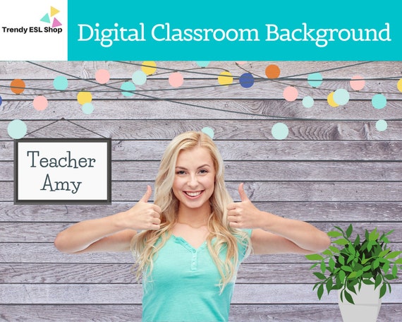 Digital Custom Classroom Background Online Teaching | Etsy
