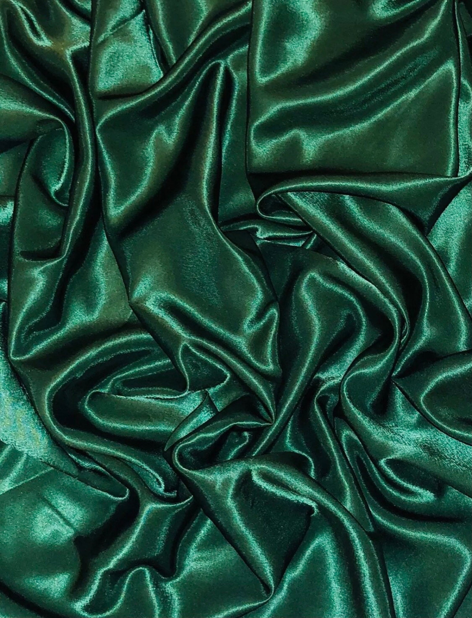 Dark Green Crepe Back Satin Shiny Fabric 58” Wide Dress Bridal Lining ...