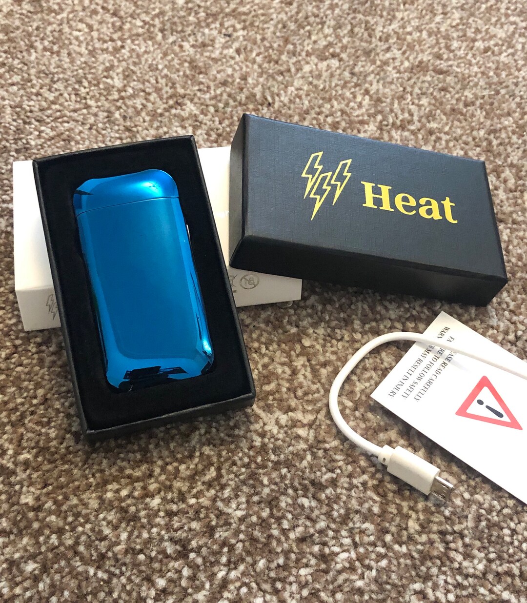 Blue LED Display Heat Dual Arch Rechargeable USB Electric Pulse Plasma ...