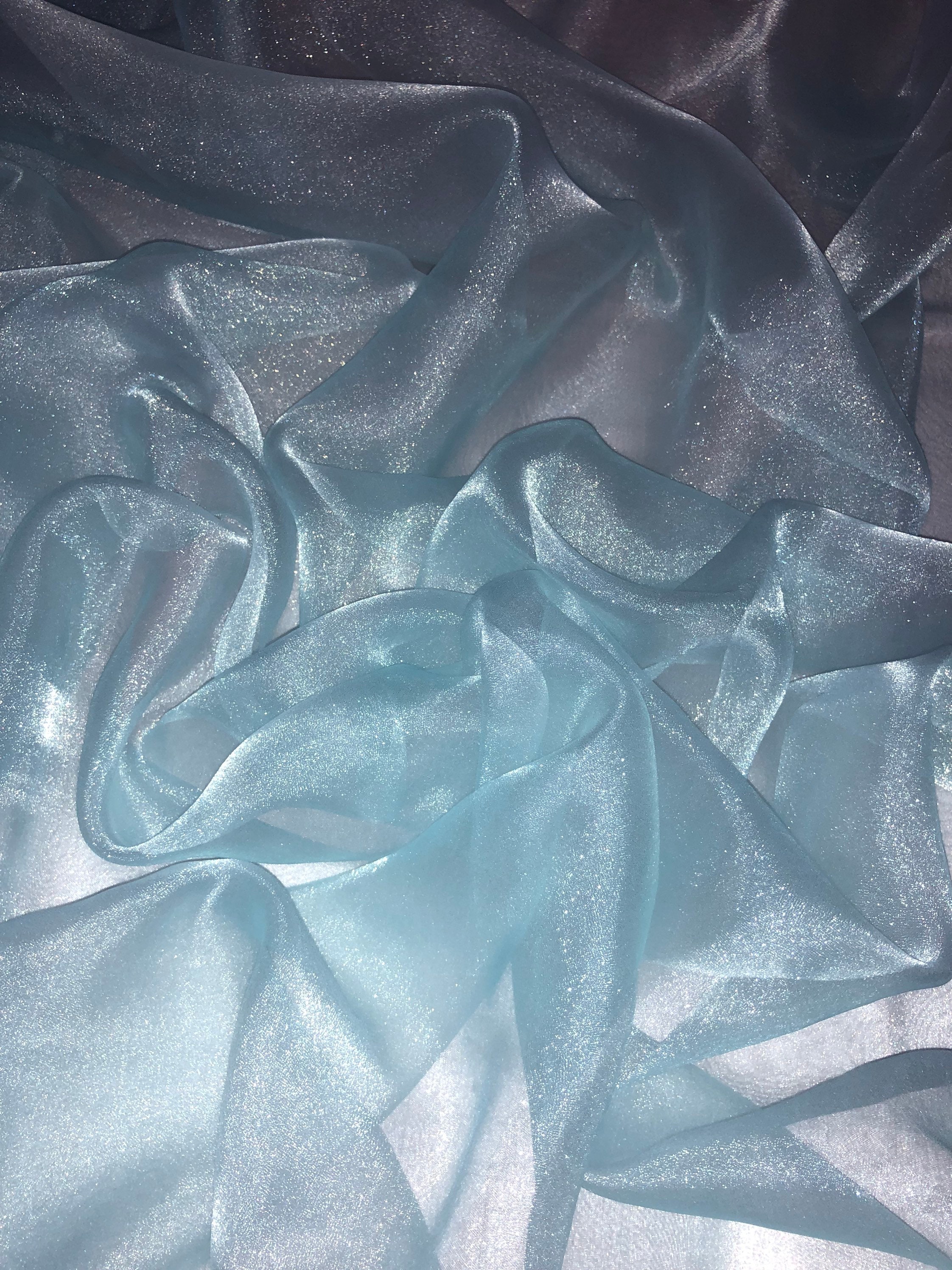 1 Meter Sky Blue Crystal Organza Fabric 58 Wide Dress Bridal - Etsy