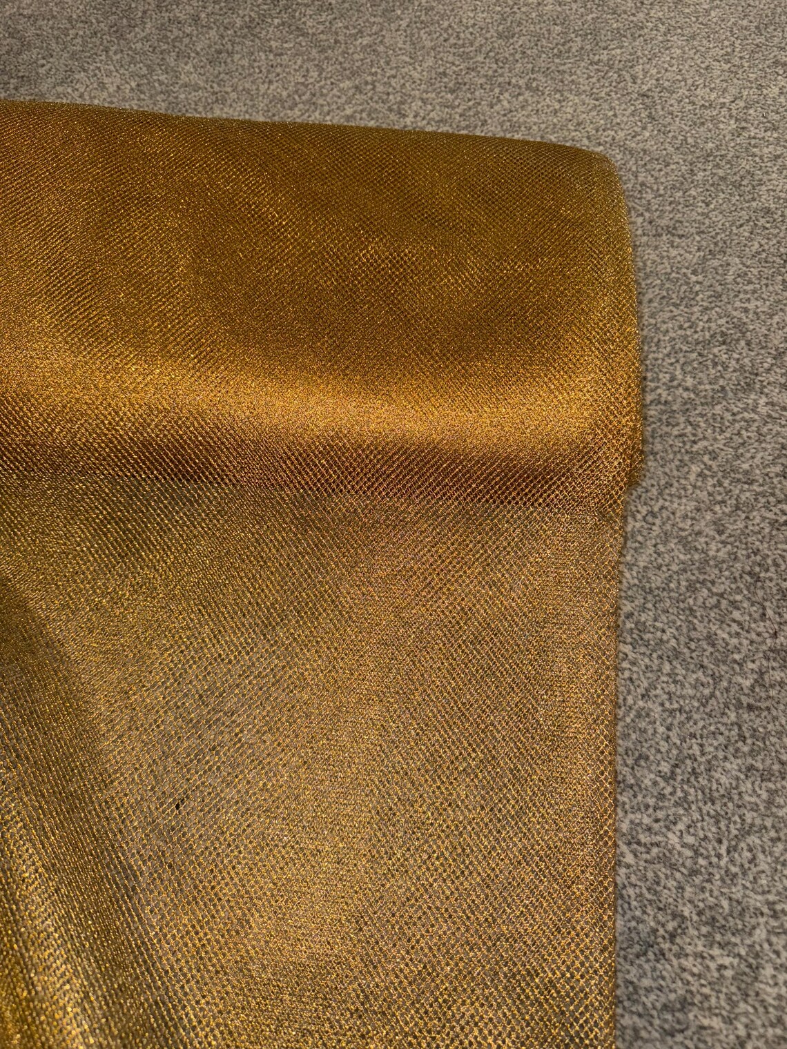 1 Meter Sparkly Metallic Mustard Gold Fish Net Chain Mail Mesh Fabric ...