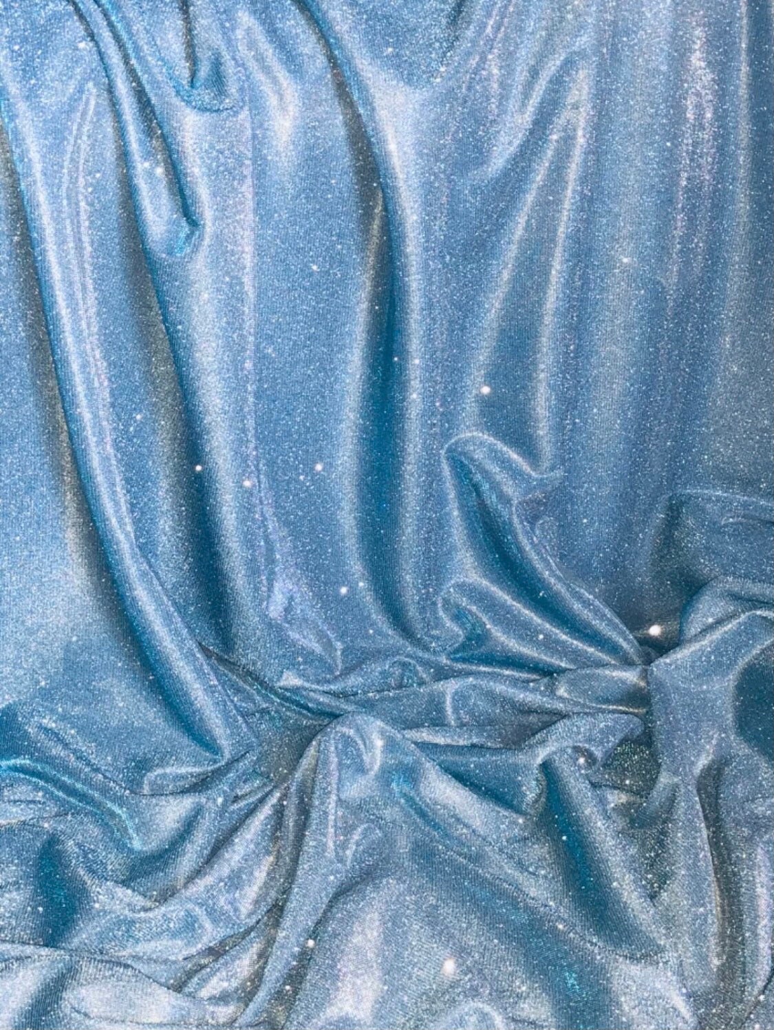 1 MTR Sky Blue Sparkly Glitter Stretch Moonlight Fabric 58wid - Etsy UK