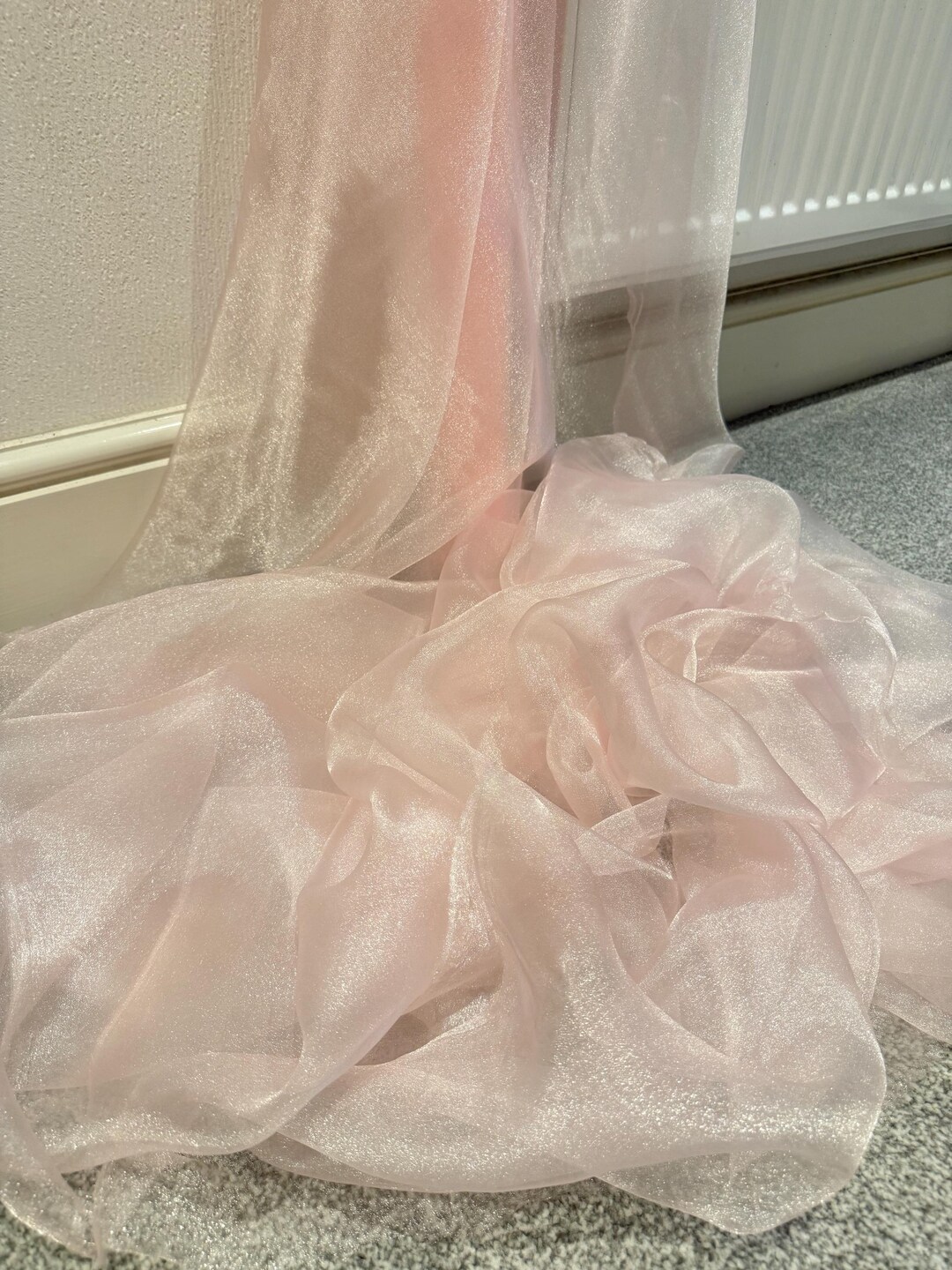 1 Meter Light Pink Shiny Organza Fabric 58” Wide Sheer,dressmaking ...